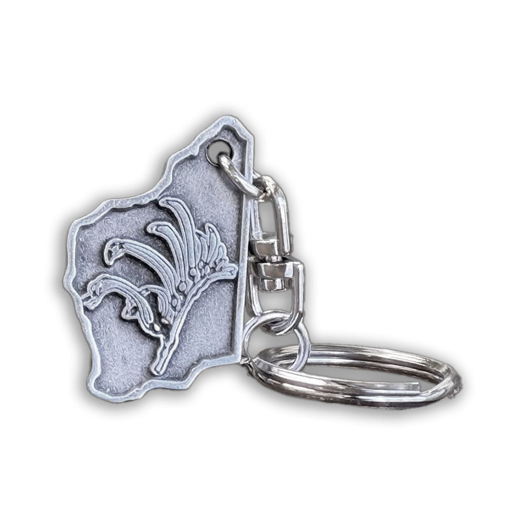 WA Kangaroo Paw Pewter Keyring – Buckingham Pewter