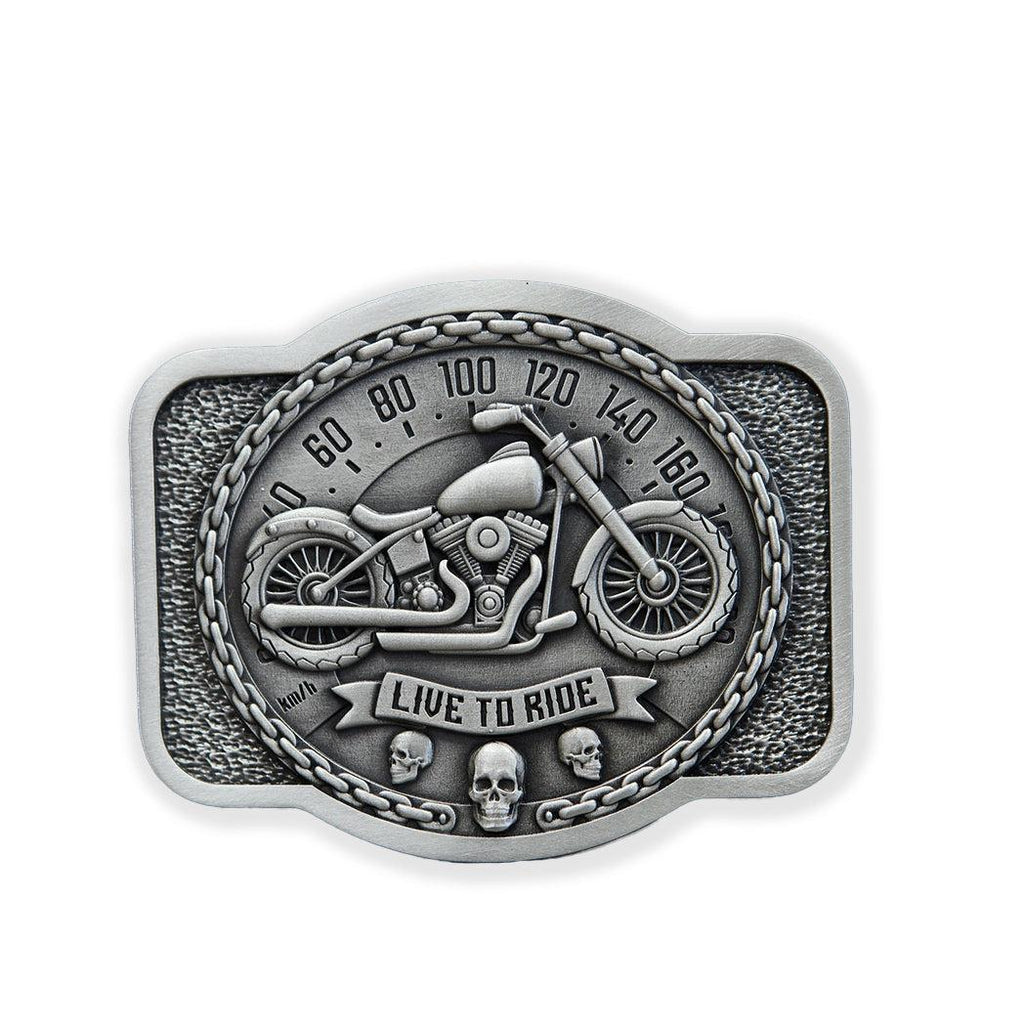 Live to Ride Belt Buckle - Handmade in Australia | Buckingham Pewter