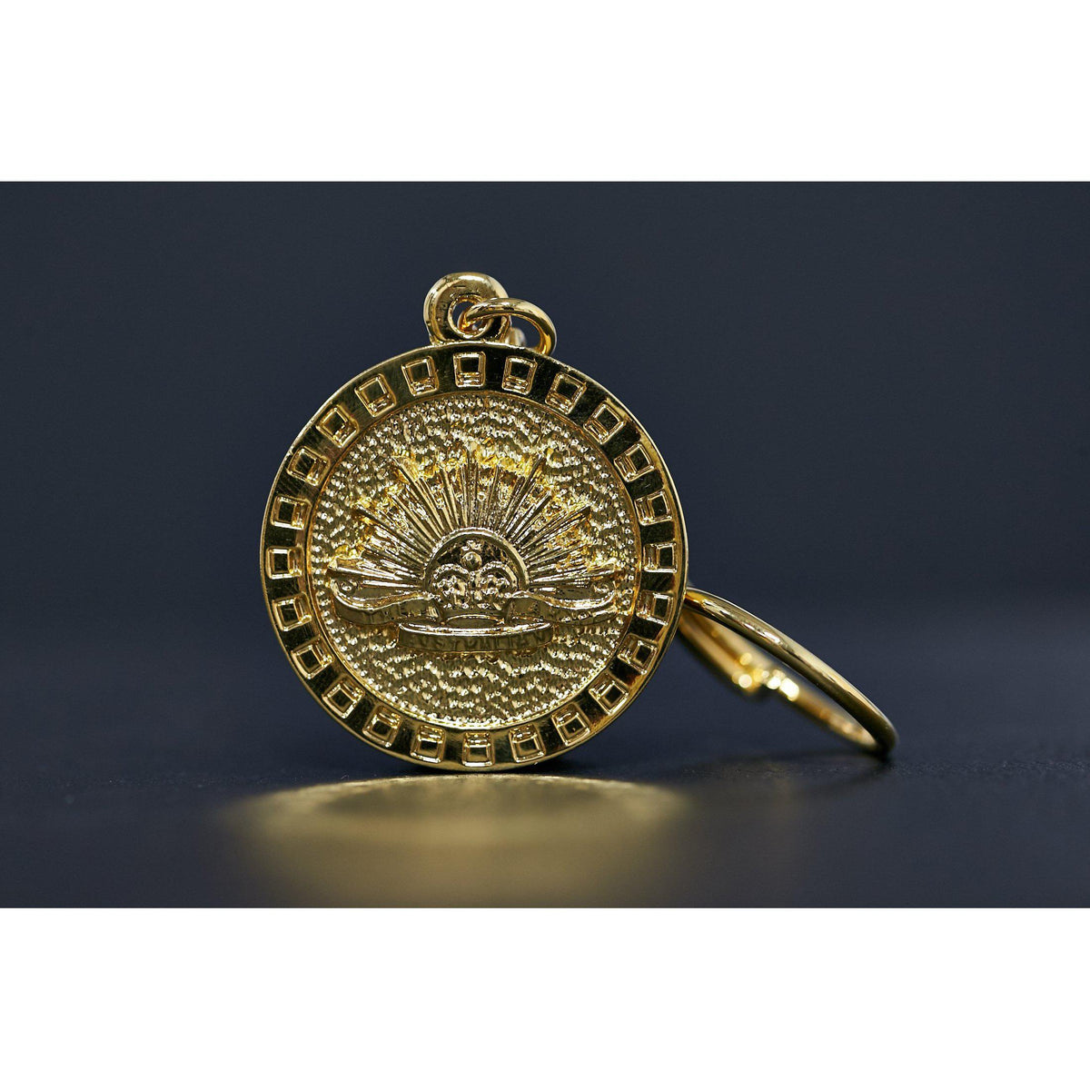 The Australian Army Rising Sun Pewter Keyring GOLD PLATED – Buckingham ...